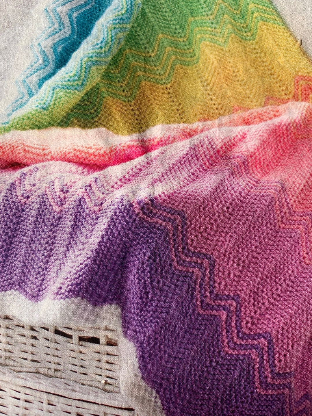 Colourful Blanket Knitting Pattern - Etsy