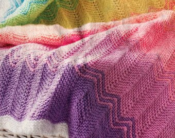 Reversible Baby Blanket Knitting Pattern Easy Knitting - Etsy