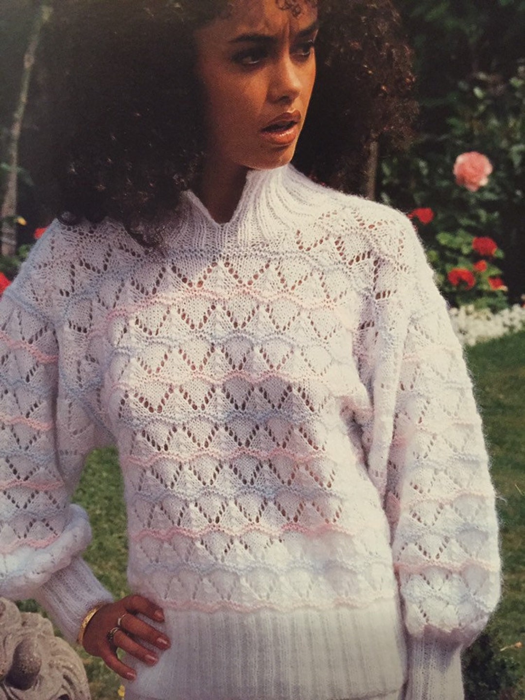 Ladies Lace Jumper Knitting Pattern - Etsy