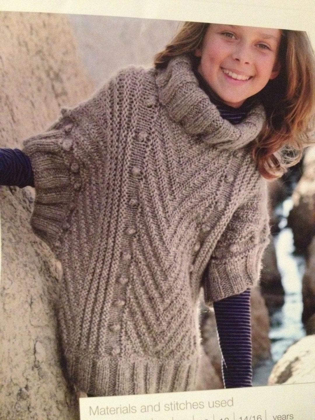 Girls Knitted Poncho Sweater Knitting Pattern - Etsy