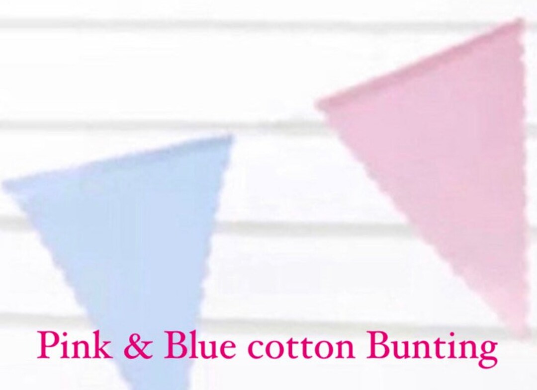 Banderines rosa y azul bebé de 100 m 1 pieza de longitud, baby shower ...