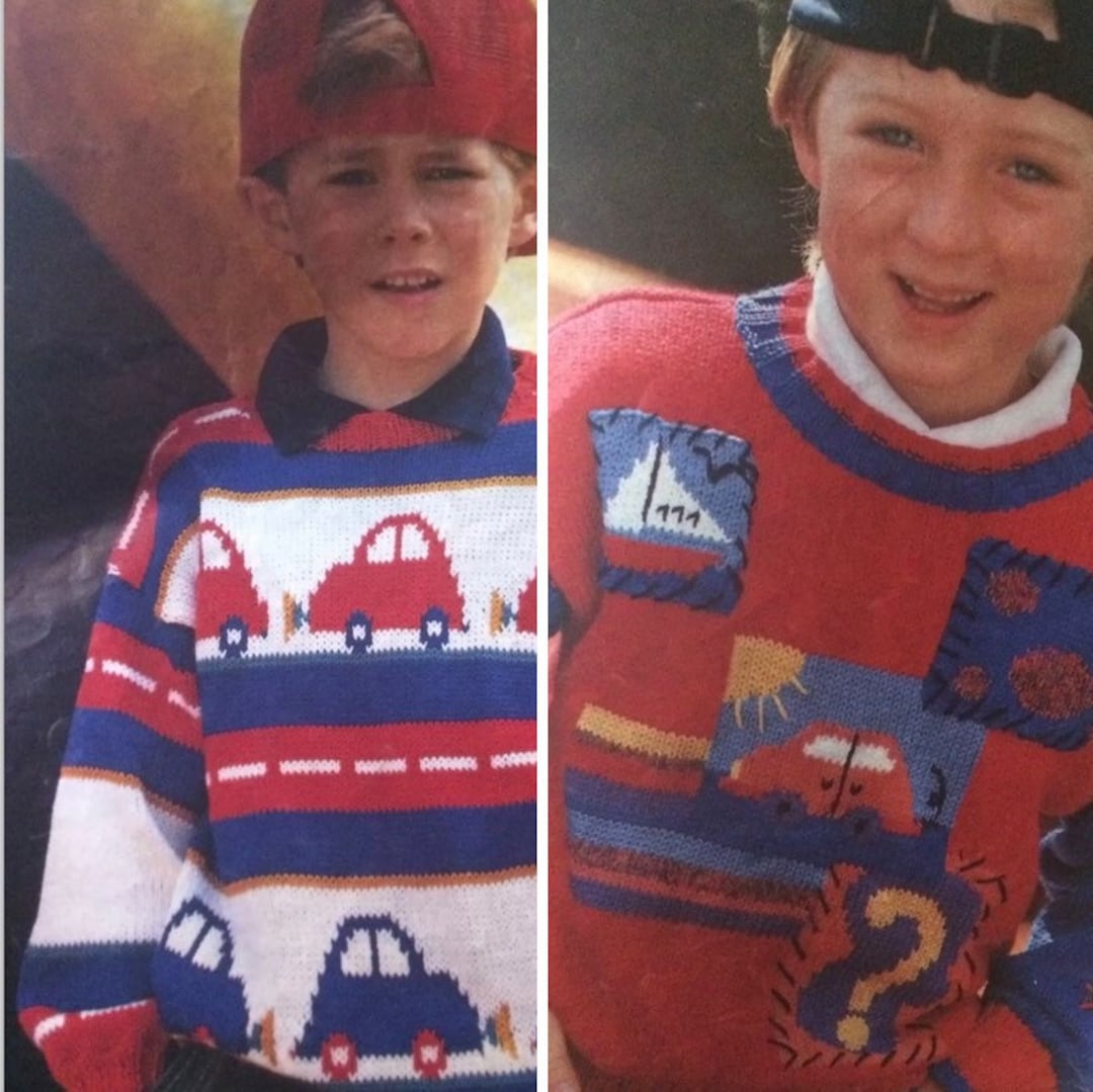 Boys Car Jumpers 2x Knitting Patterns - Etsy