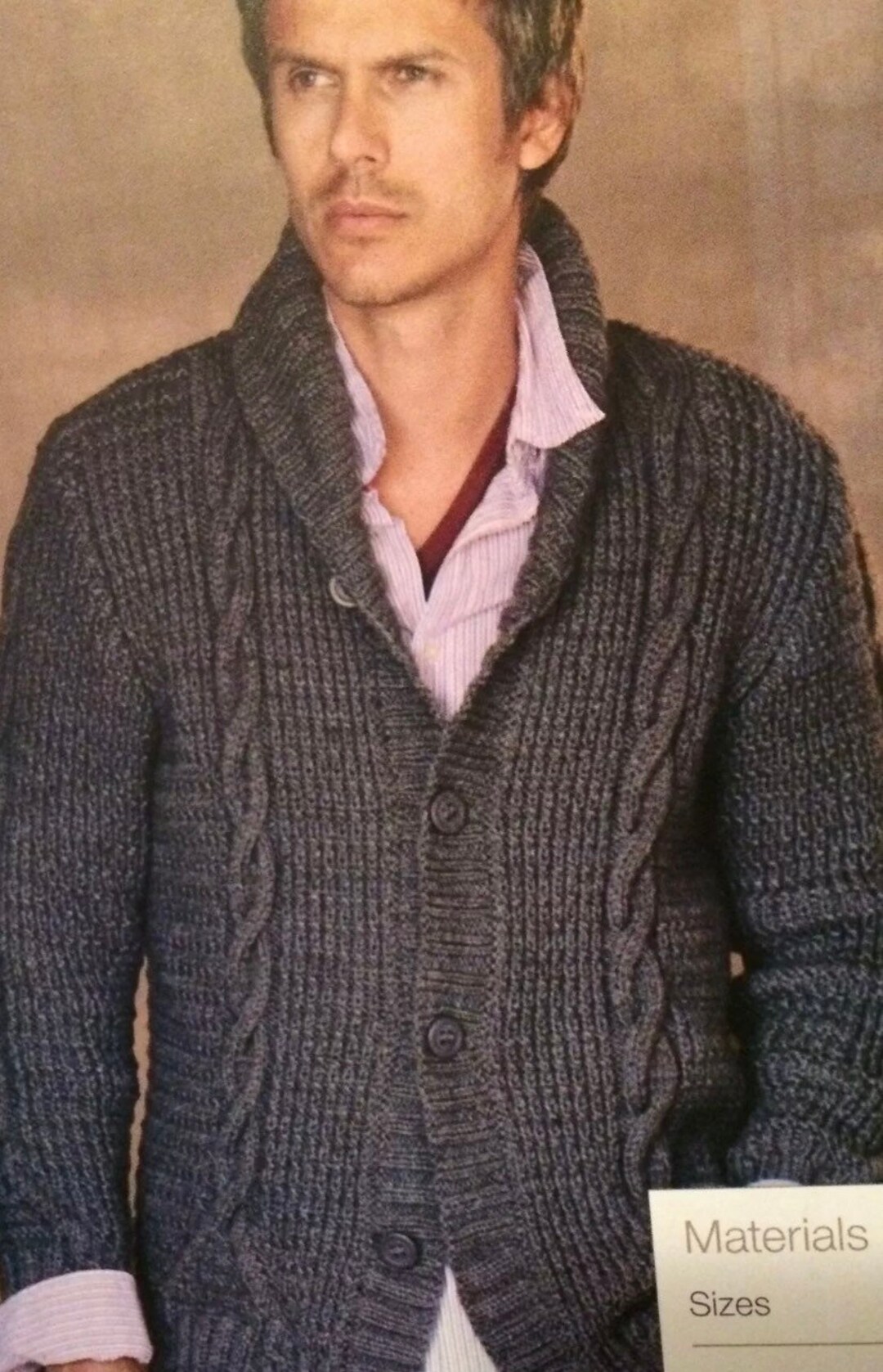 Mens Shawl Collar Jacket Knitting Pattern - Etsy