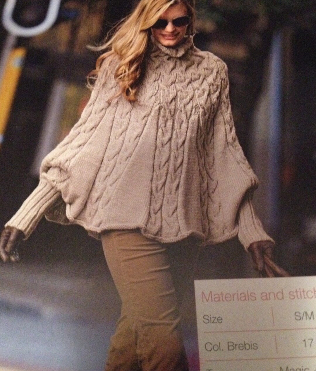 Ladies Cable Poncho Knitting Pattern ( S, M, L, XL) - Etsy