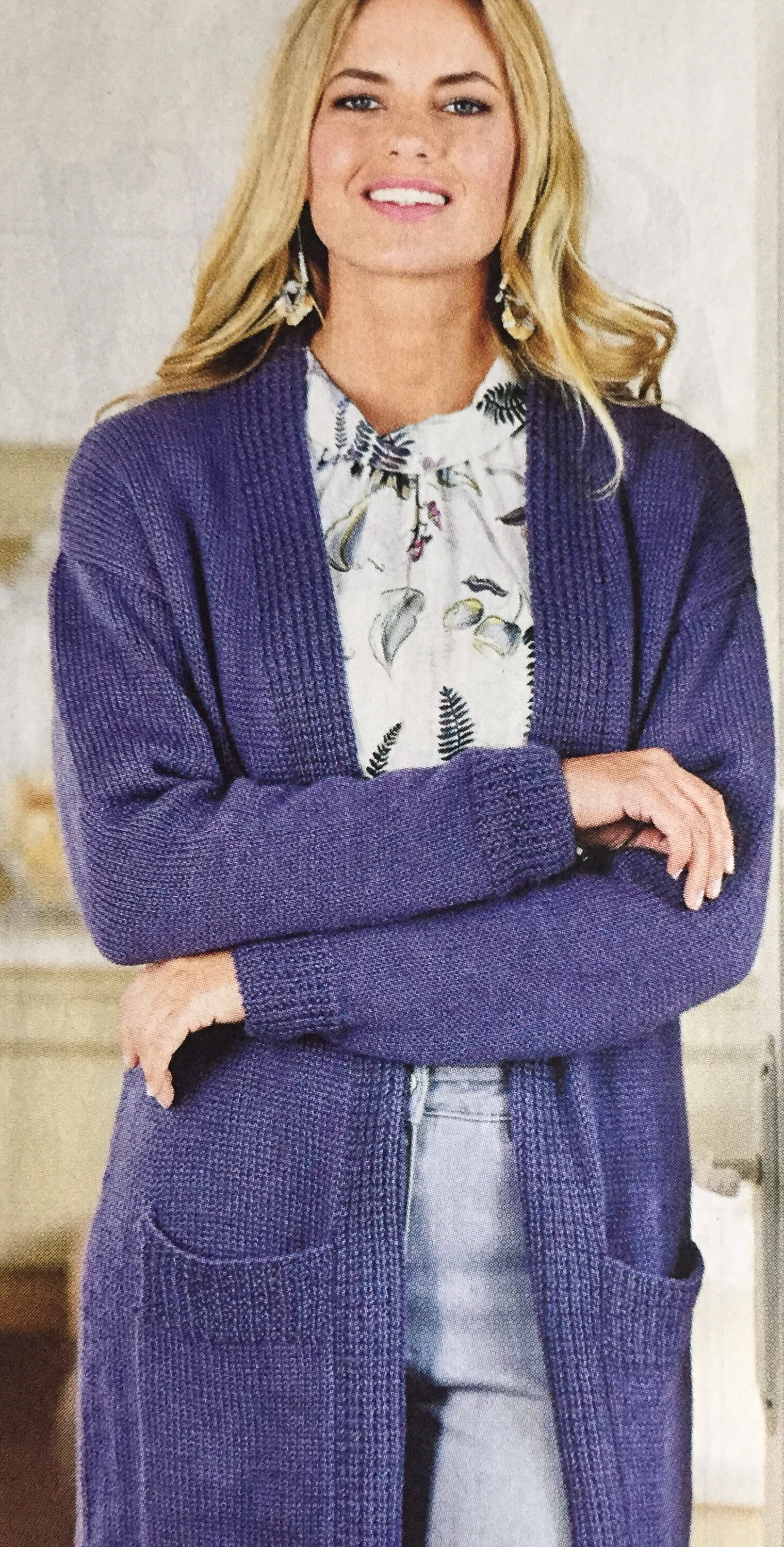 Ladies Knitted Long Jacket Cardigan Knitting Pattern | Etsy