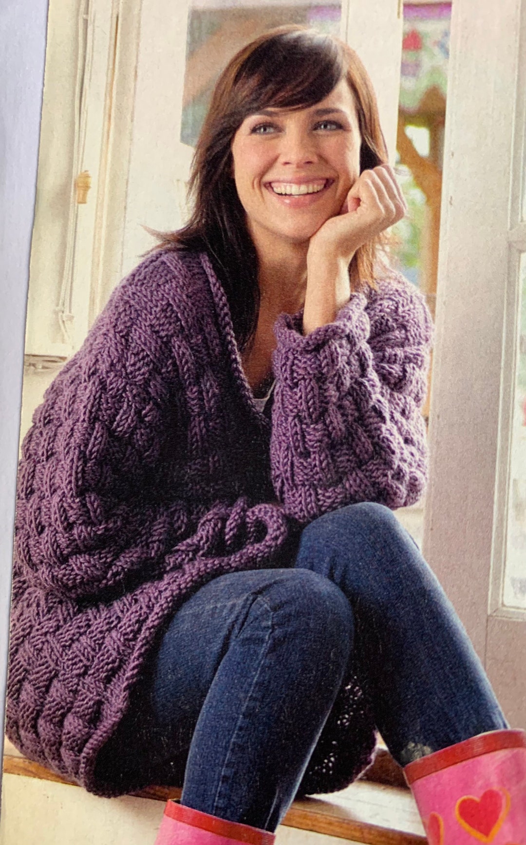 Ladies Easy Knit Long Cardigan Knitting Pattern.(s,m,l) - Etsy UK