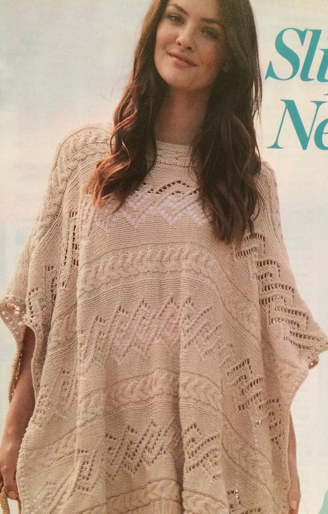 Ladies Summer Poncho Knitting Pattern - Etsy