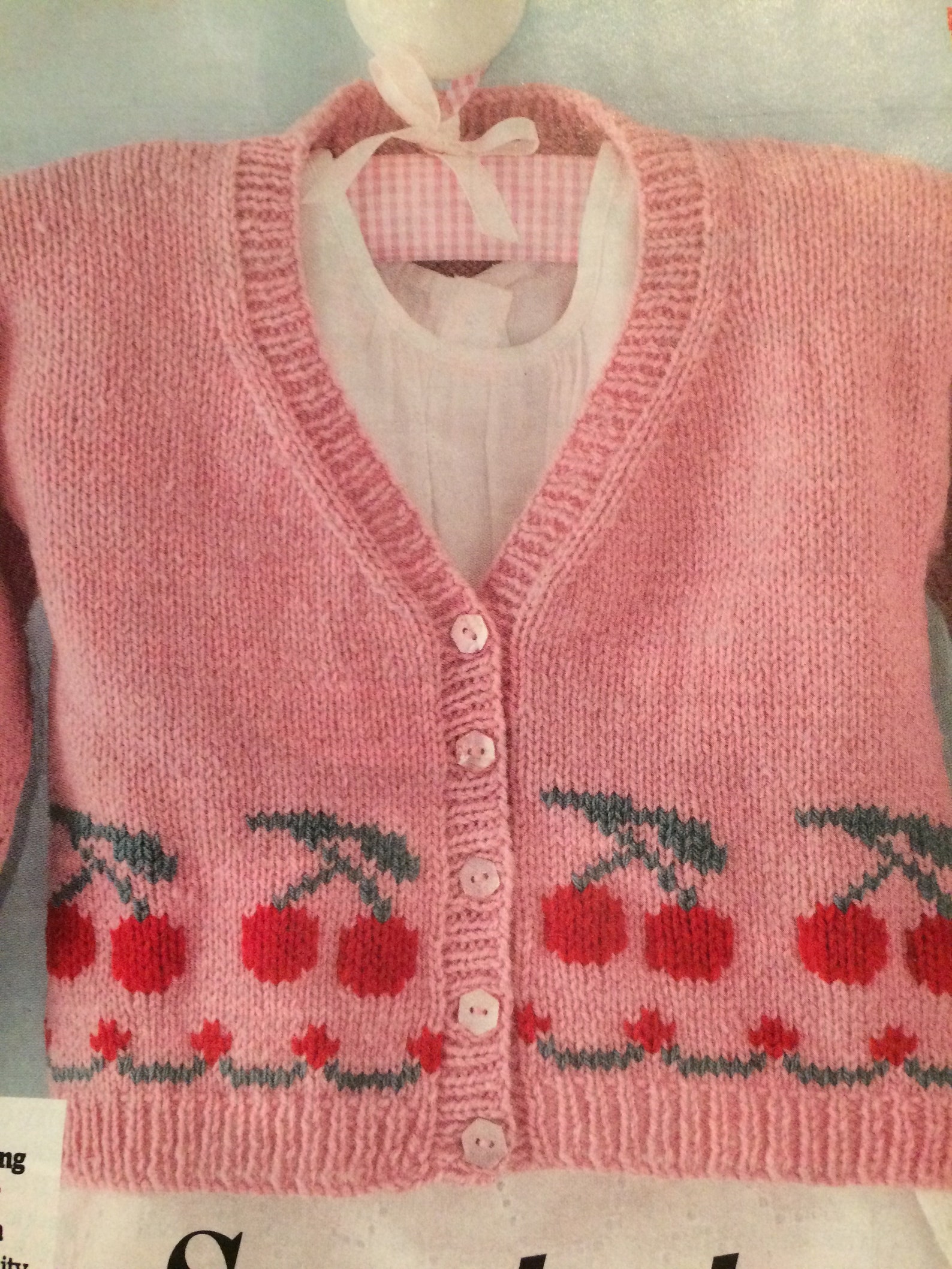 Girls Cherry Cardigan Age 2 to 6 Years Knitting Pattern - Etsy UK