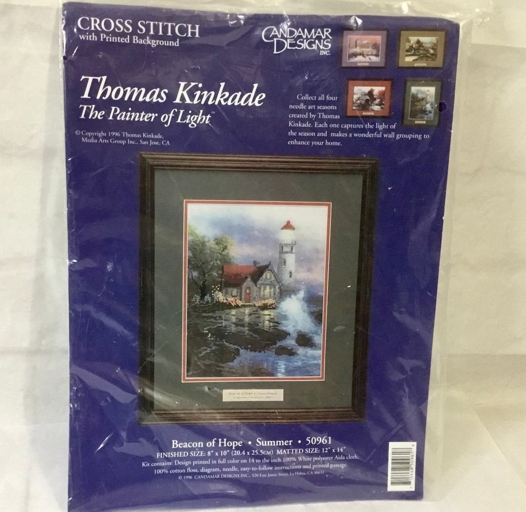 Vintage Cross Stitch Kit Thomas Kinkade Candamar Designs Beacon of Hope ...