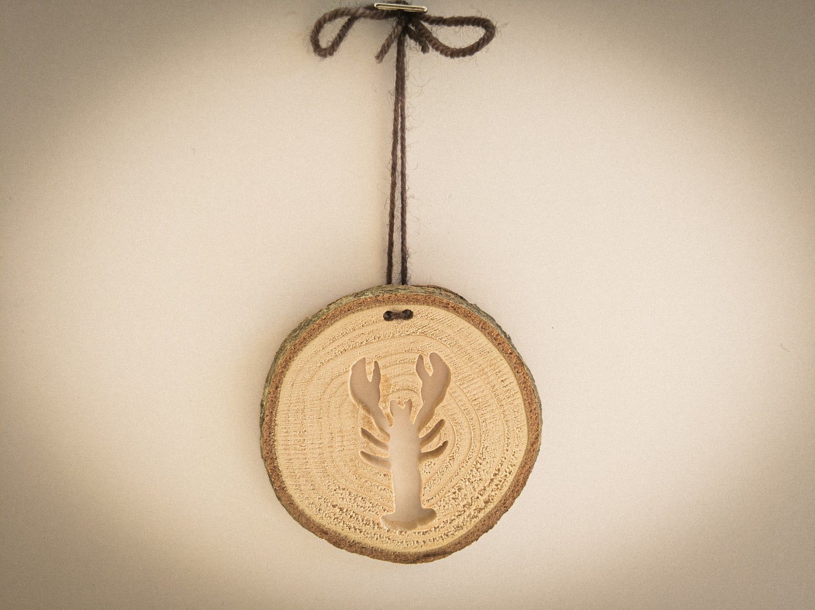 Lobster Ornament, Handmade Wooden Ornament, Rustic Cottage Decor, Maine ...