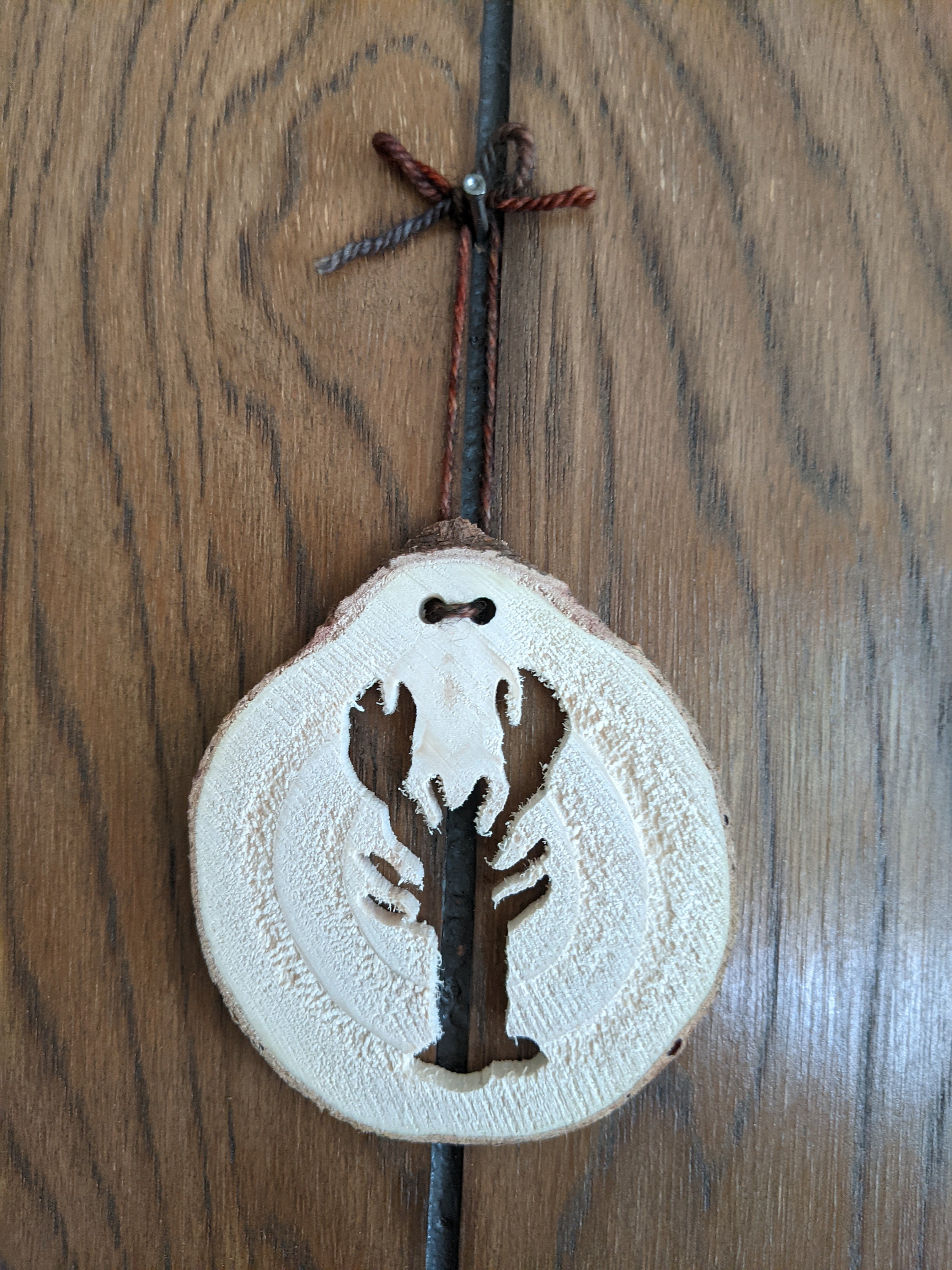 Lobster Ornament, Handmade Wooden Ornament, Rustic Cottage Decor, Maine ...