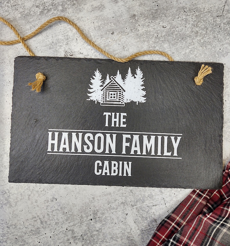 Family Cabin Welcome Sign Personalized Outdoor Slate Sign for - Etsy