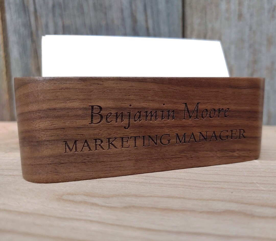 Personalized Wood Business Card Holder, Engraved Wood Business Card ...