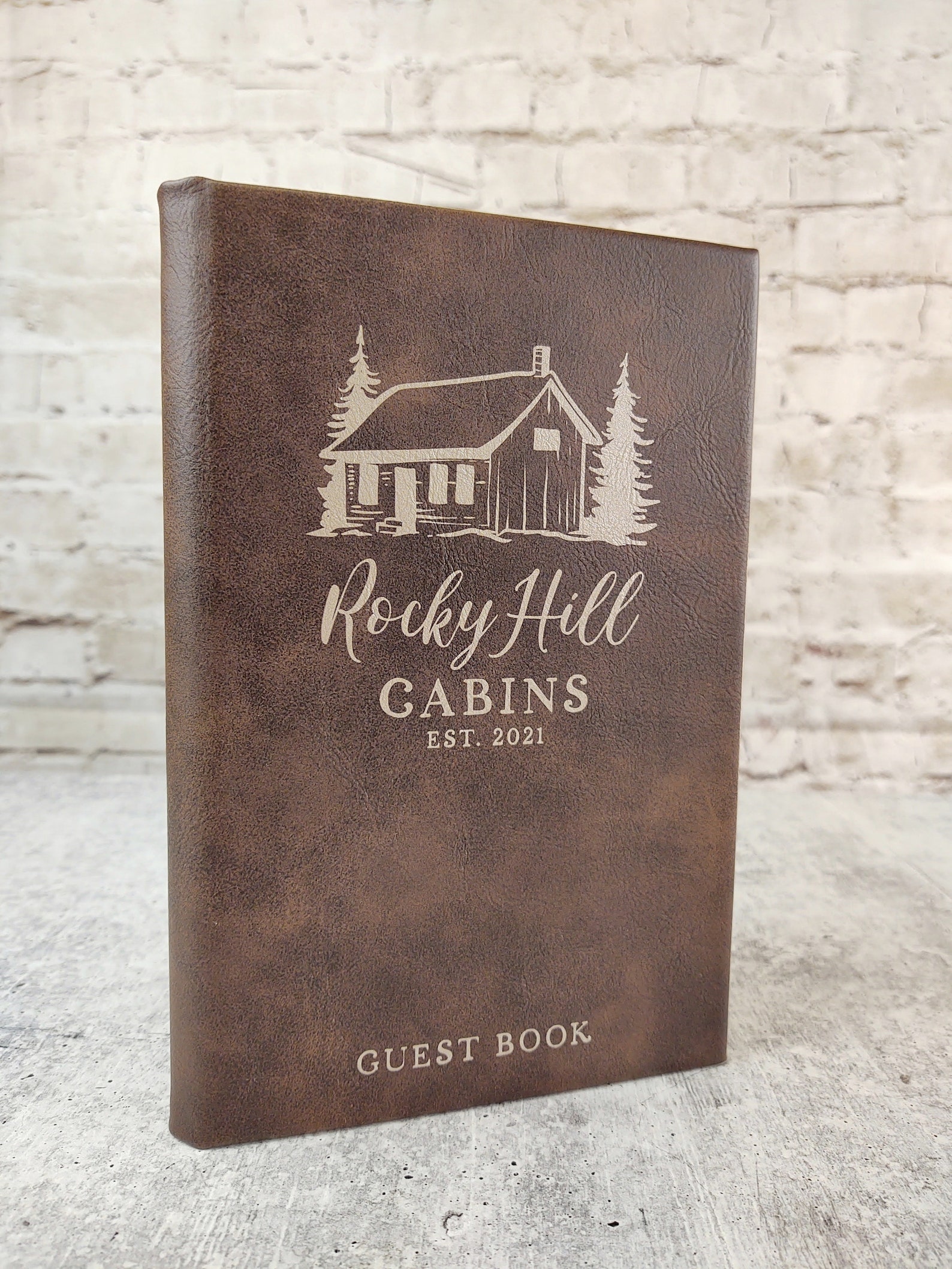 Personalized Guest Book for Cabin Rental Business, Engraved Notebook ...