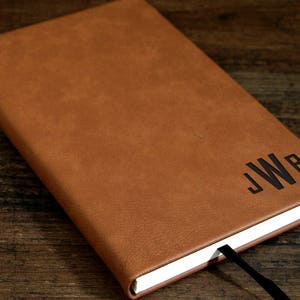 Monogrammed Journal With Lined Pages, Engraved Leather Journal ...