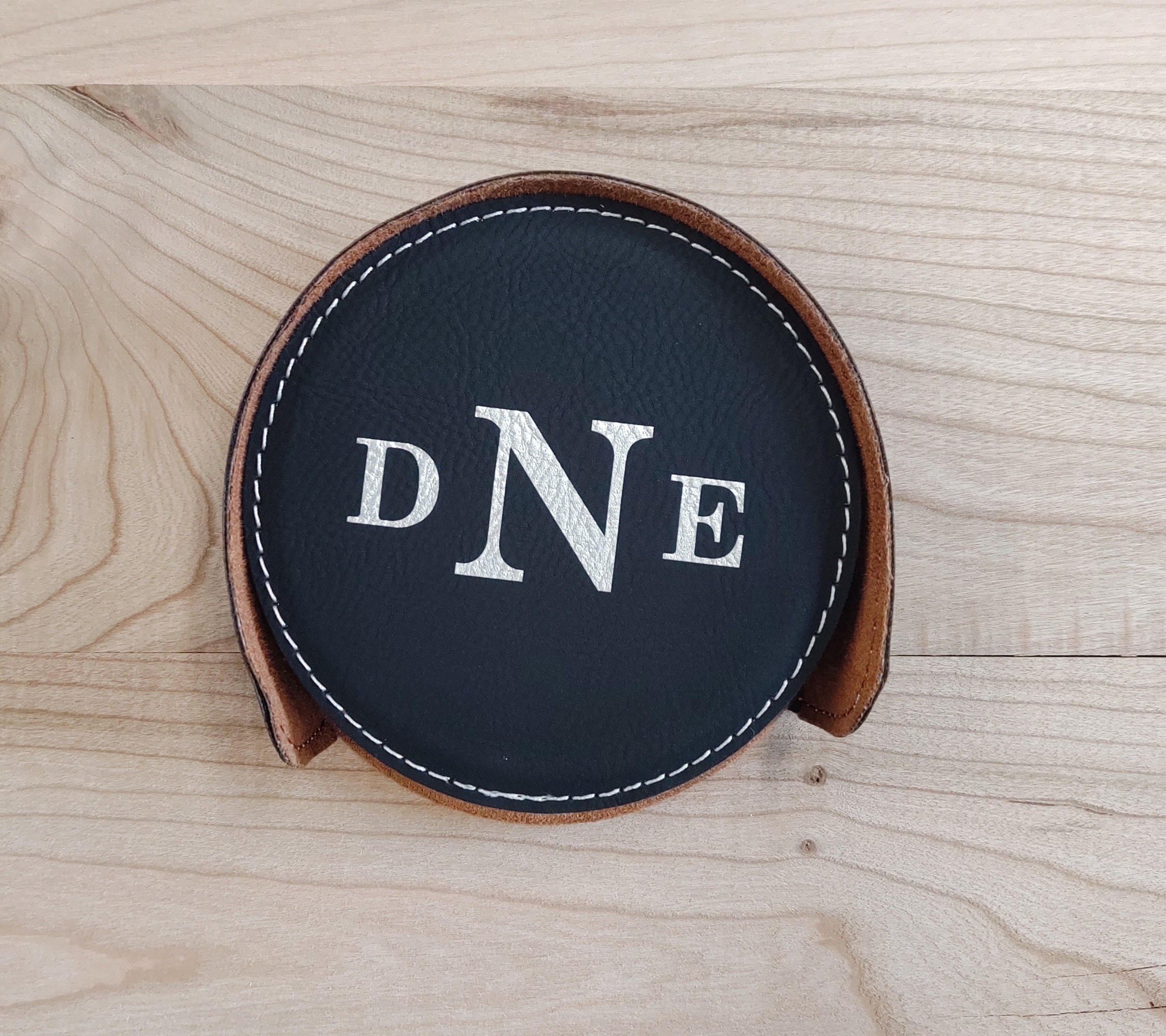 Monogrammed Leather Coasters Customized Coasters Engraved | Etsy