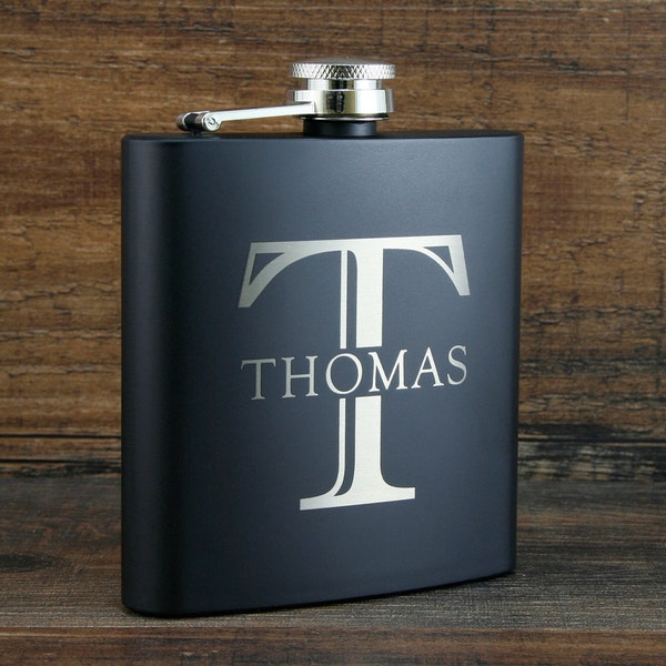 Monogram Flask - Etsy