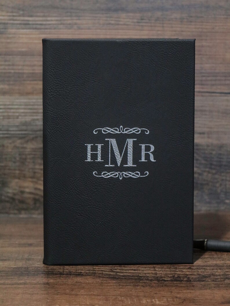 Monogrammed Journal Personalized Leather Journal Lined - Etsy