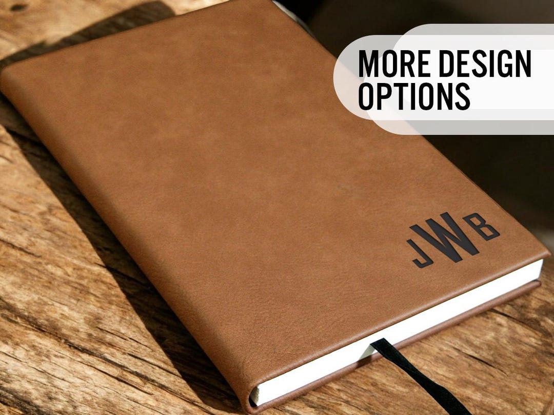 Monogrammed Journal With Lined Pages, Engraved Leather Journal ...