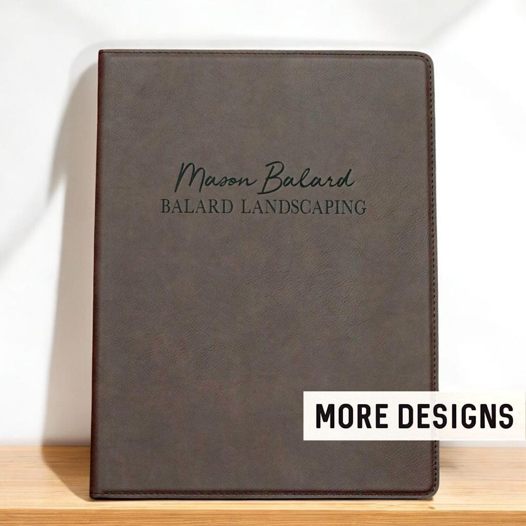 Personalized Portfolio With Notepad, Career Portfolio, Engraved Leather ...