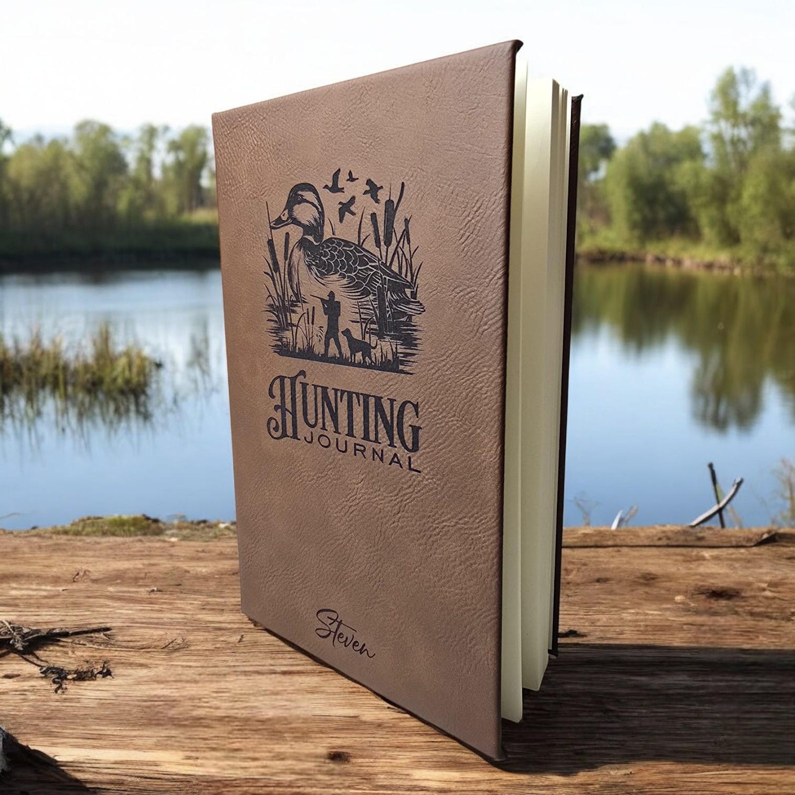 Personalized Duck Hunting Journal, Engraved Leatherette Journal for ...
