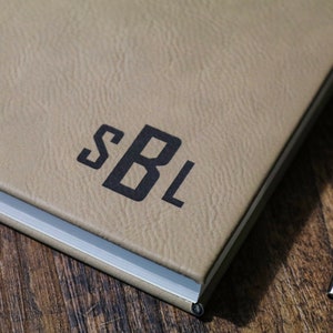 Monogrammed Journal With Lined Pages, Engraved Leather Journal ...