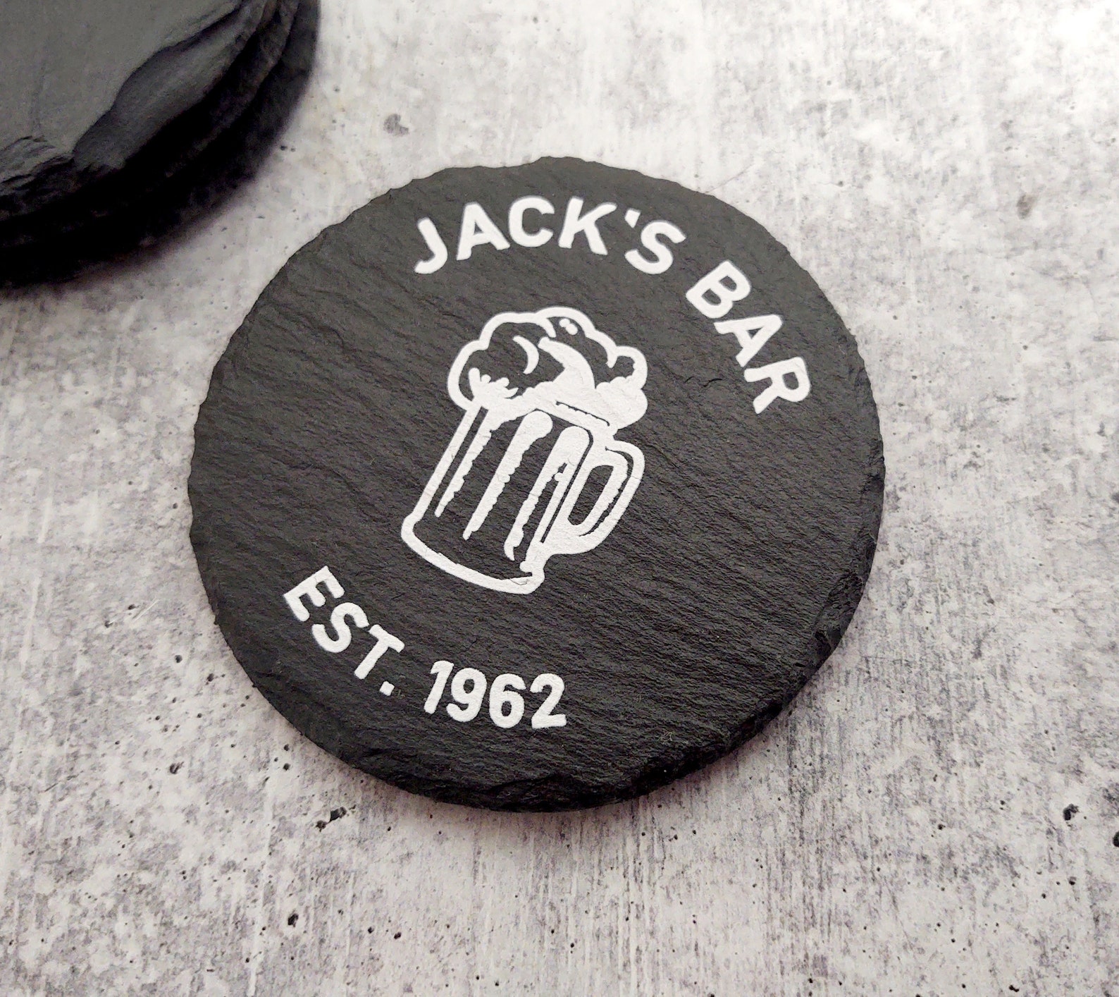 Personalized Bar Coasters Set of 4 Customized Slate Coasters - Etsy