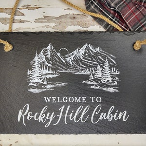 Custom Slate Cabin Sign | "welcome to Your Cabin" Hanging Sign ...