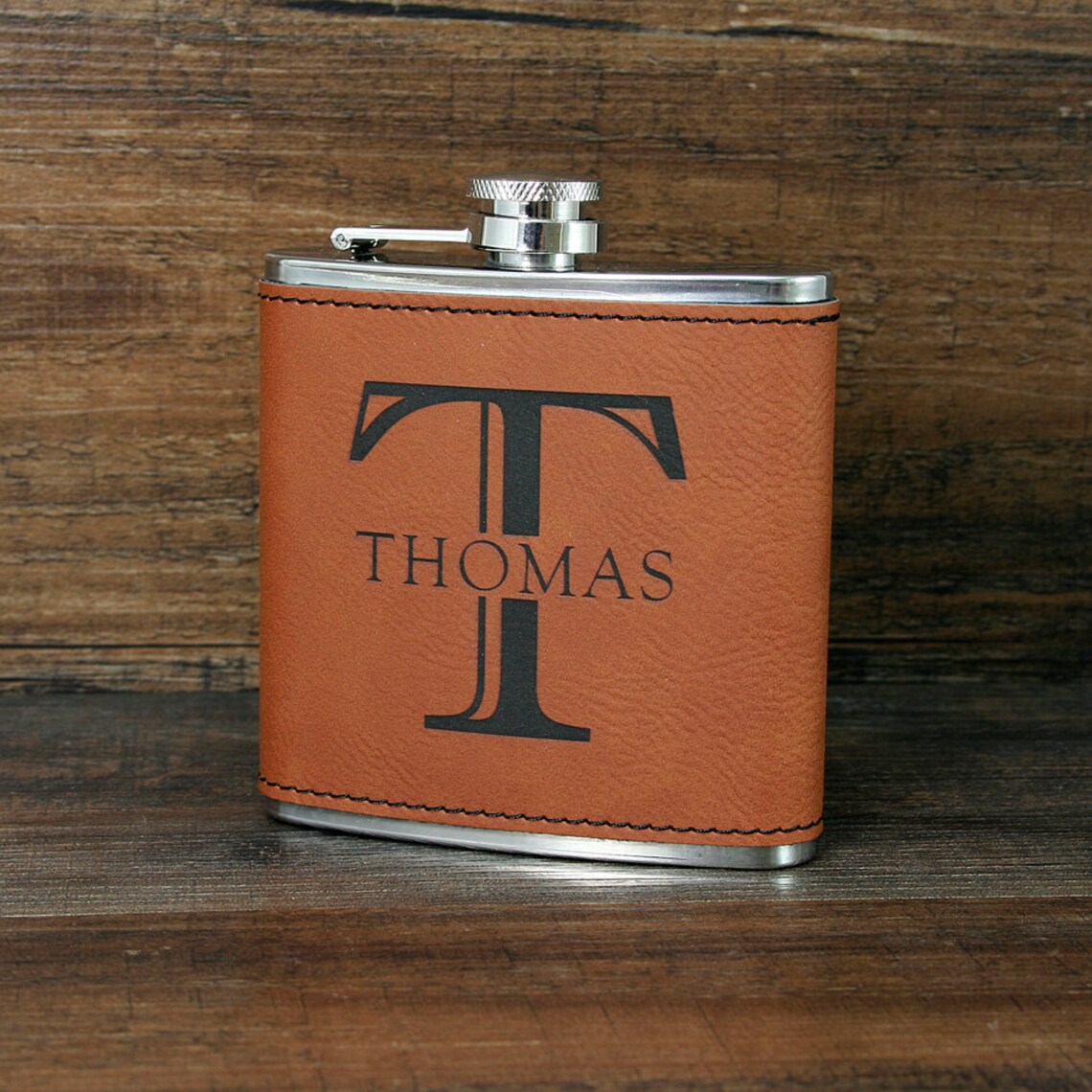 Monogrammed Leather Flask, Personalized Wedding Flask, Customized Best ...