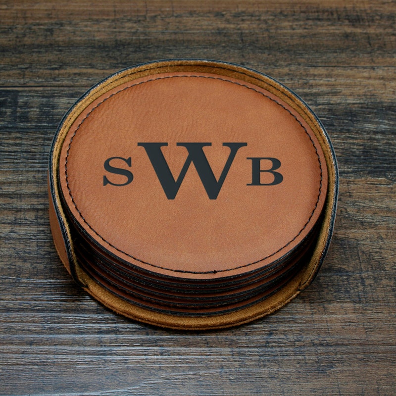 Monogrammed Leather - Etsy