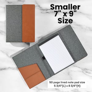 Classy Personalized Portfolio With Notepad, Engraved Leatherette ...