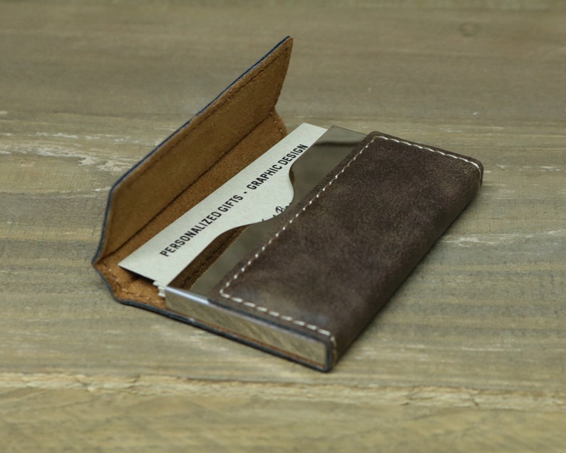 Leather Business Card Holder Personalized Business Card | Etsy