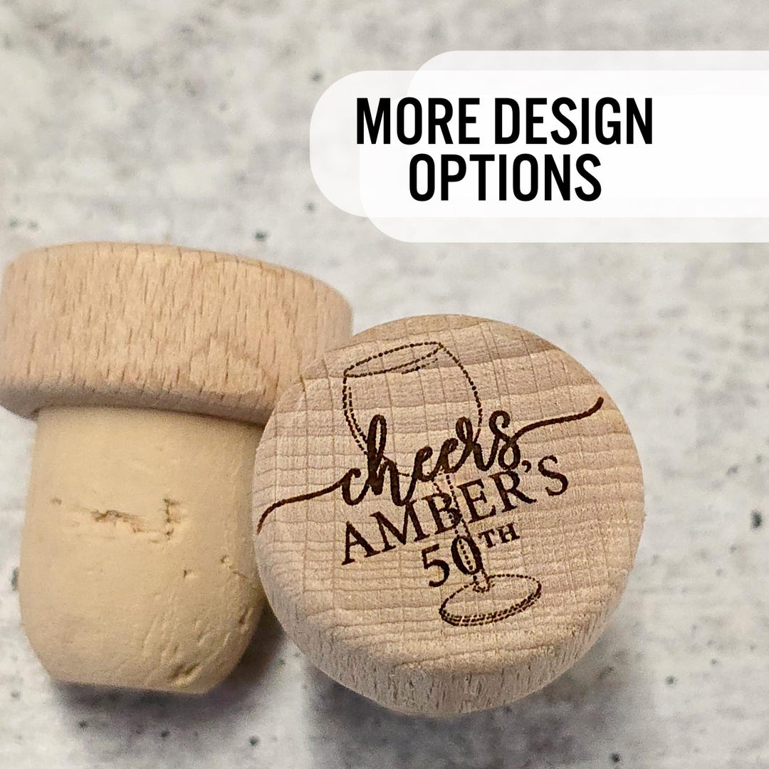 Personalized Birthday Wine Corks, Cheers Wine Party Favors, Engraved Wood Wine Stoppers, Custom ...