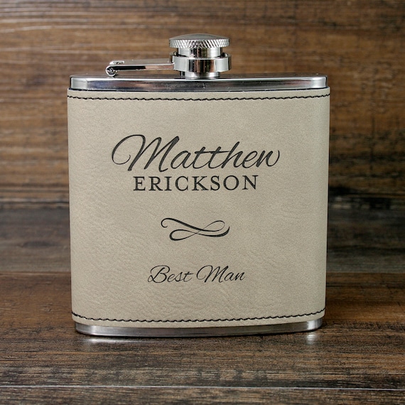 Personalized Best Man Flask Custom Groomsmen Gift Best Man | Etsy
