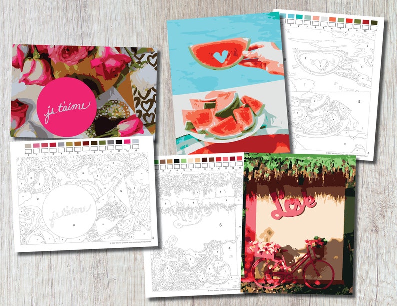 Love Color by Number for Adults 10 Printable Designs - Etsy