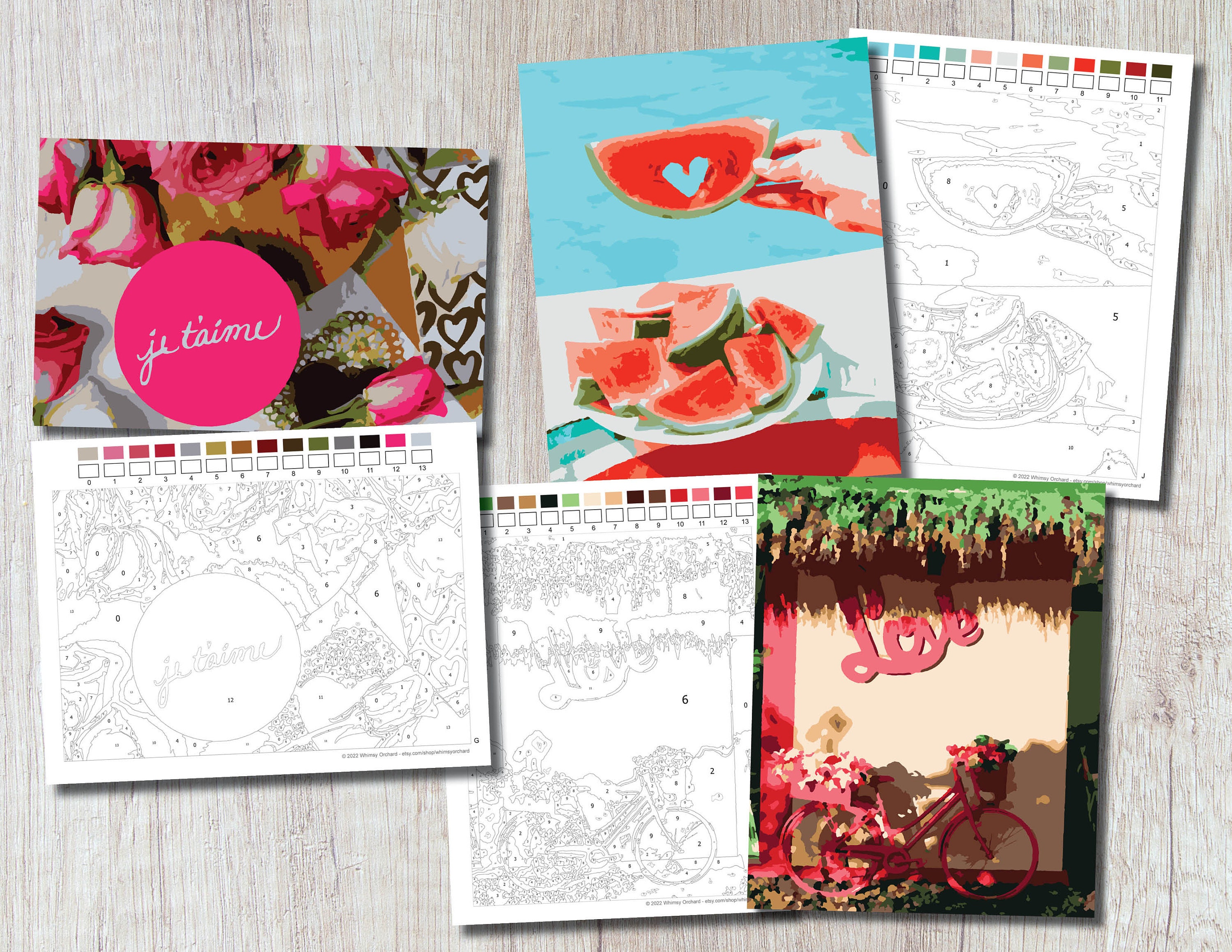 Love Color by Number for Adults 10 Printable Designs - Etsy