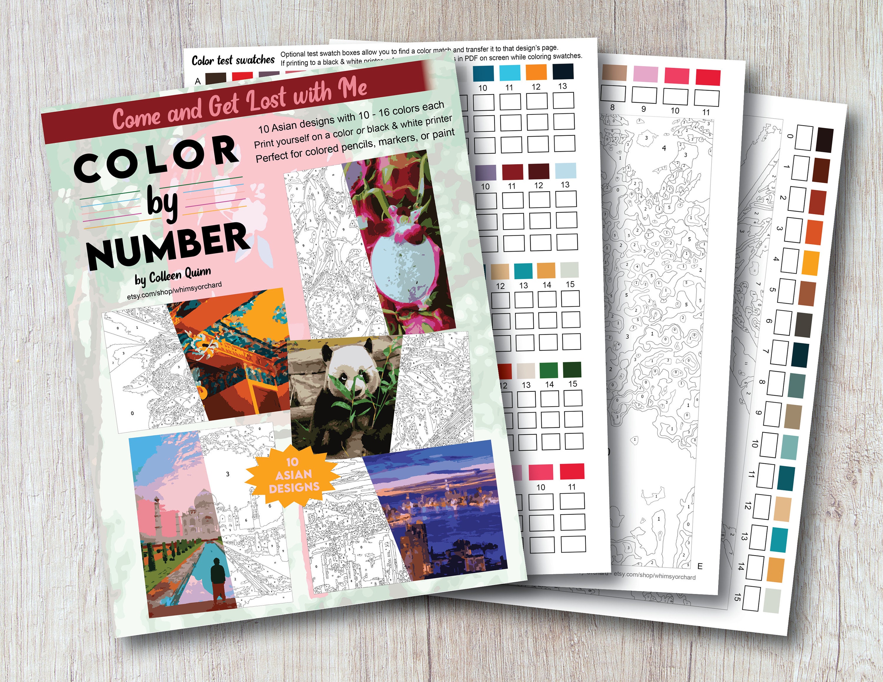 Asia Color by Number for Adults 10 Printable Designs - Etsy