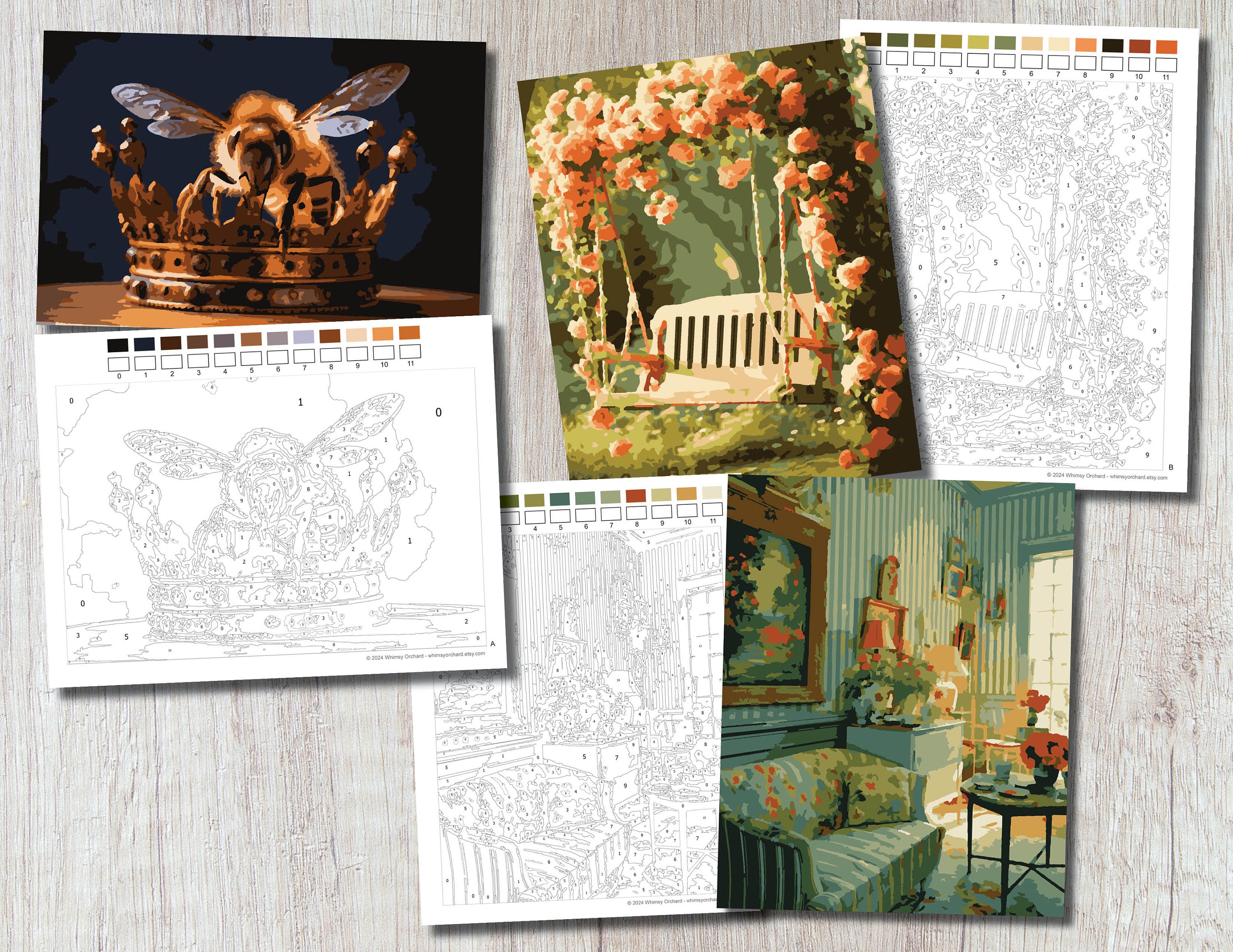 Victorian Color by Number for Adults - 10 Printable Designs - Etsy