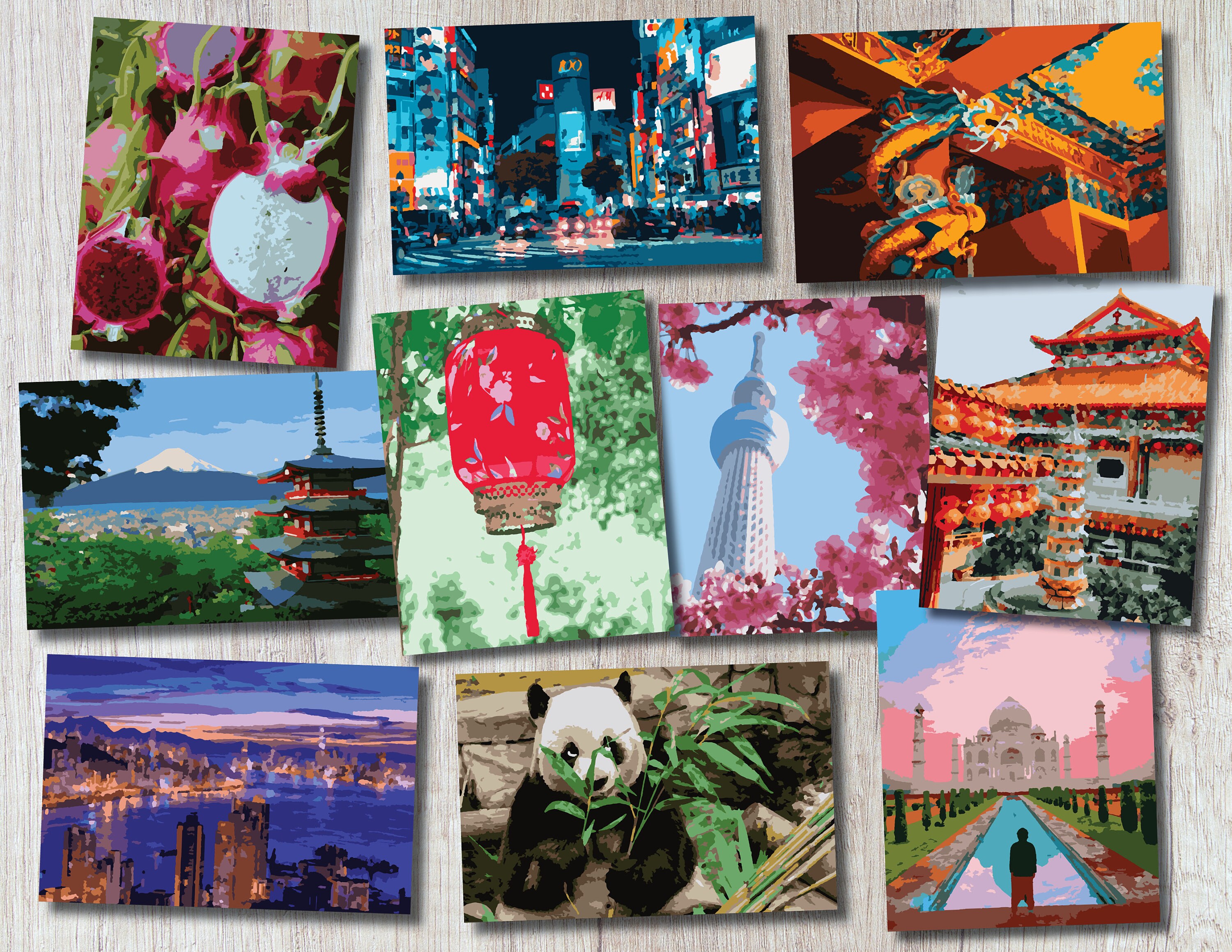 Asia Color by Number for Adults 10 Printable Designs - Etsy