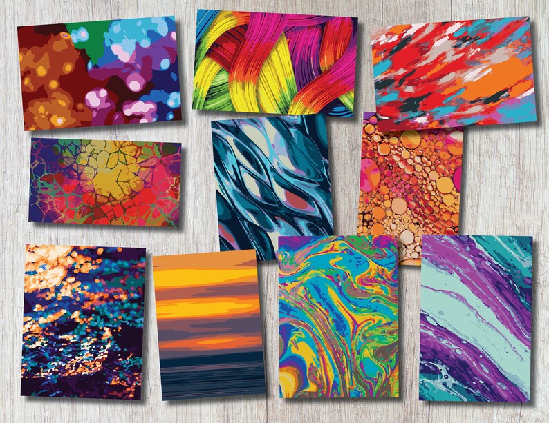 Abstract Color by Number for Adults - 10 Printable Designs - Etsy