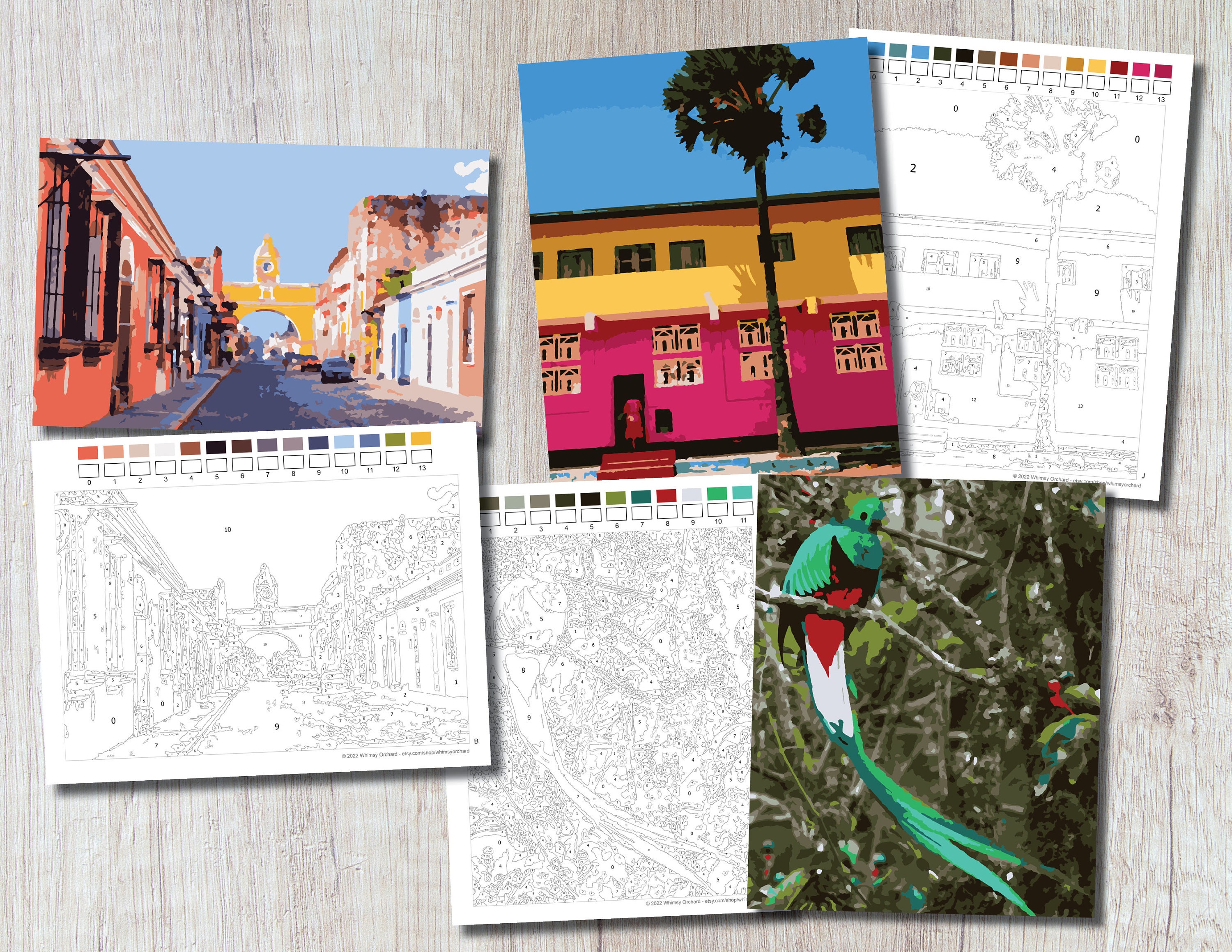 South/central America Color by Number for Adults 10 Printable Designs ...