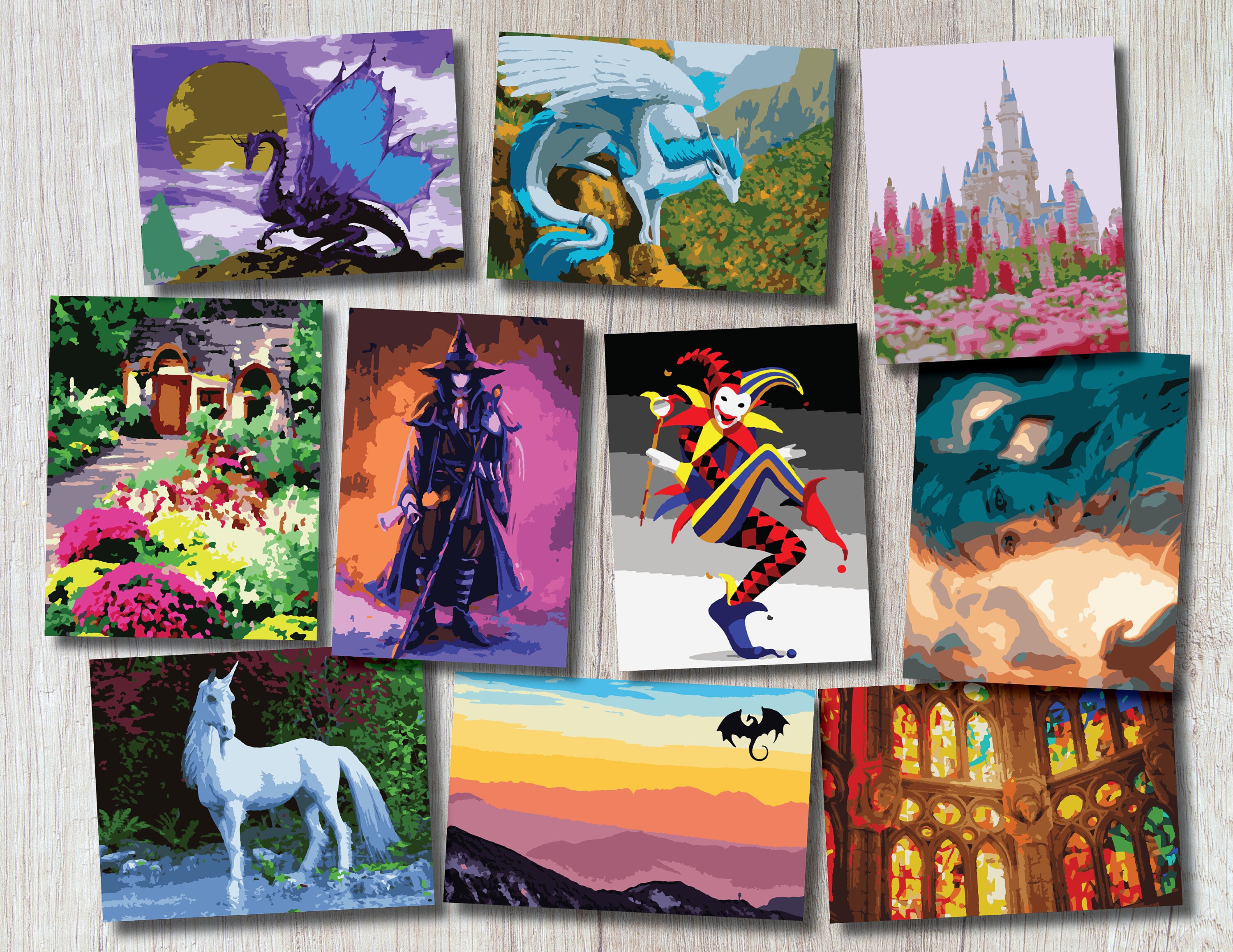 Fantasy Color by Number for Adults 10 Printable Designs - Etsy