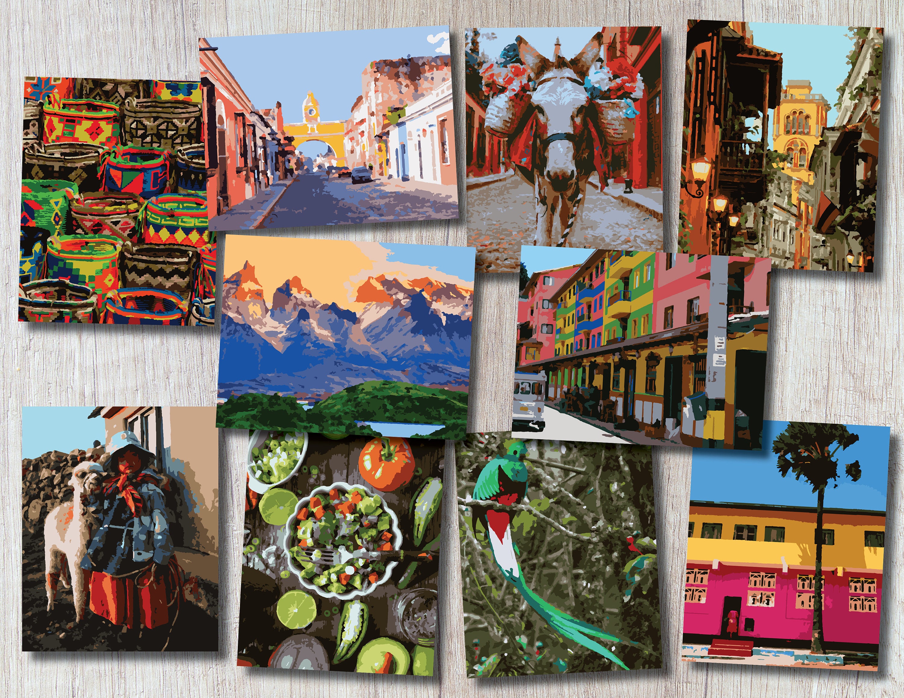 South/central America Color by Number for Adults 10 Printable Designs ...