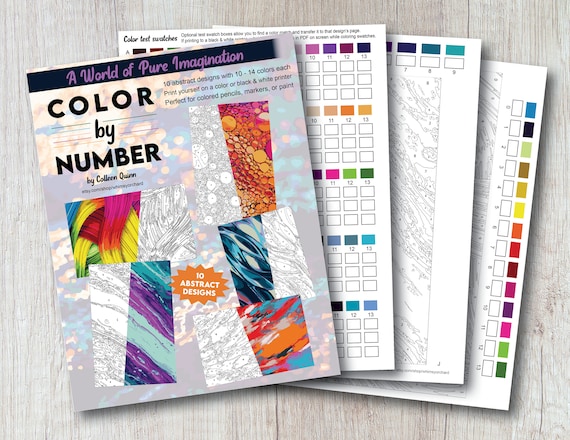 Abstract Color by Number for Adults 10 Printable Designs - Etsy