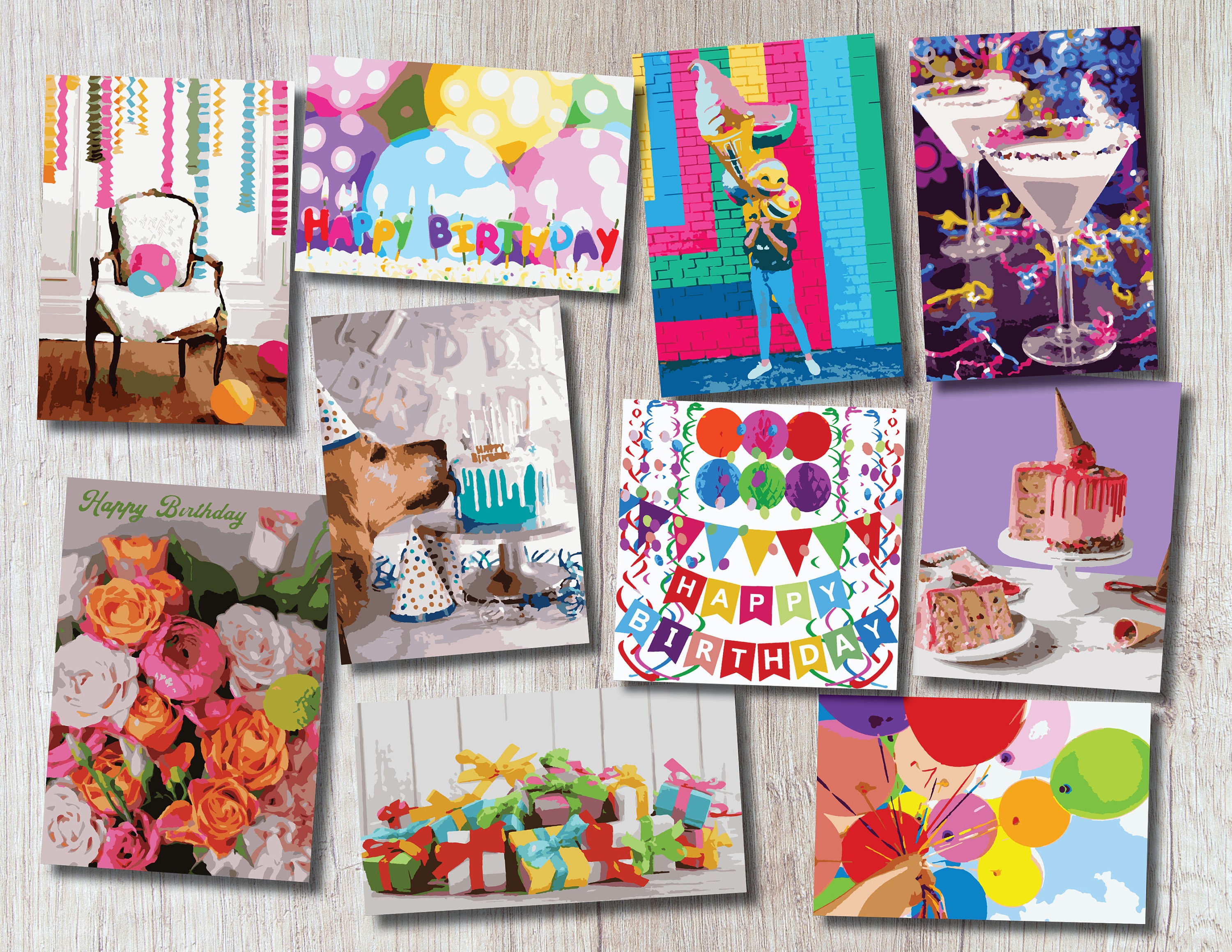 Birthday Color by Number for Adults 10 Printable Designs (Download Now ...