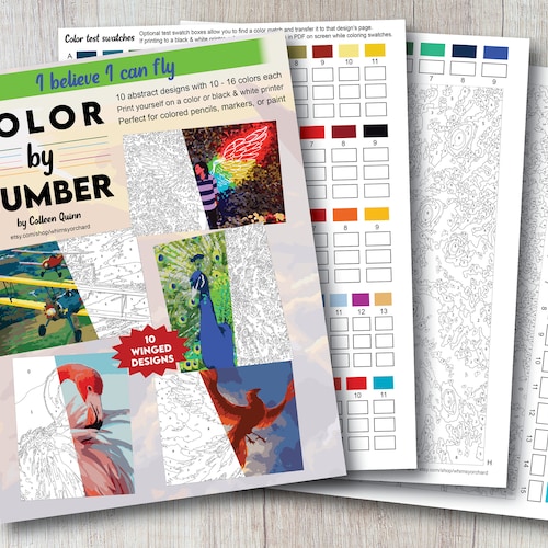 Abstract Color by Number for Adults 10 Printable Designs - Etsy