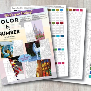 Fantasy Color by Number for Adults - 10 Printable Designs - Etsy