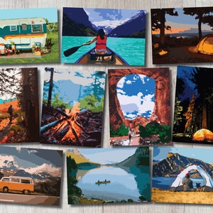 Camping Color by Number for Adults - 10 Printable Designs - Etsy