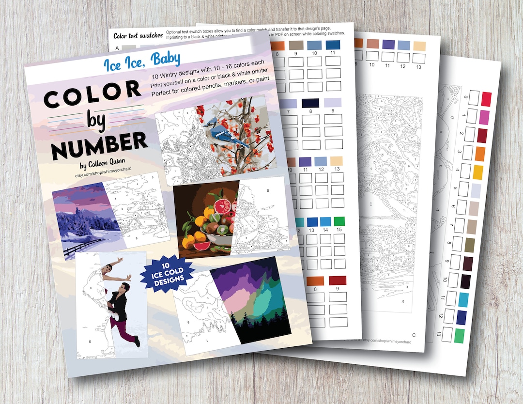 Winter 1 Color by Number for Adults - 10 Printable Designs - Etsy