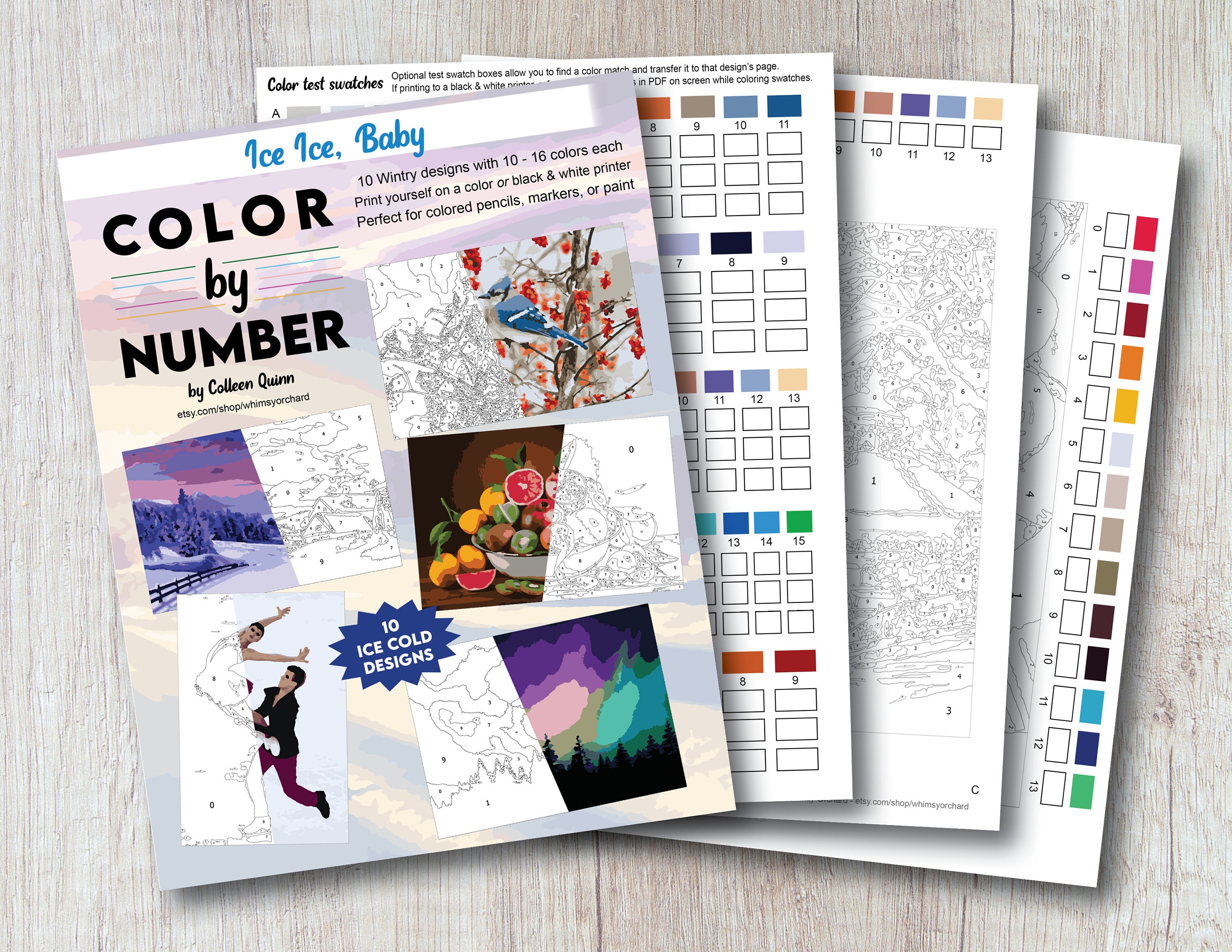 Winter 1 Color by Number for Adults 10 Printable Designs - Etsy